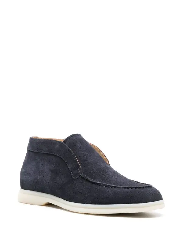 SCAROSSO Leonarda Suede Ankle Boots - Blue