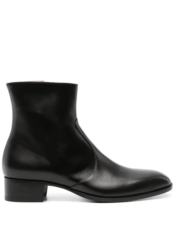 SCAROSSO X Warren Alfie Baker Leather Boots - Black
