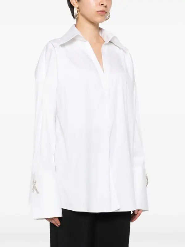 GENNY Crystal-embellished Poplin Blouse