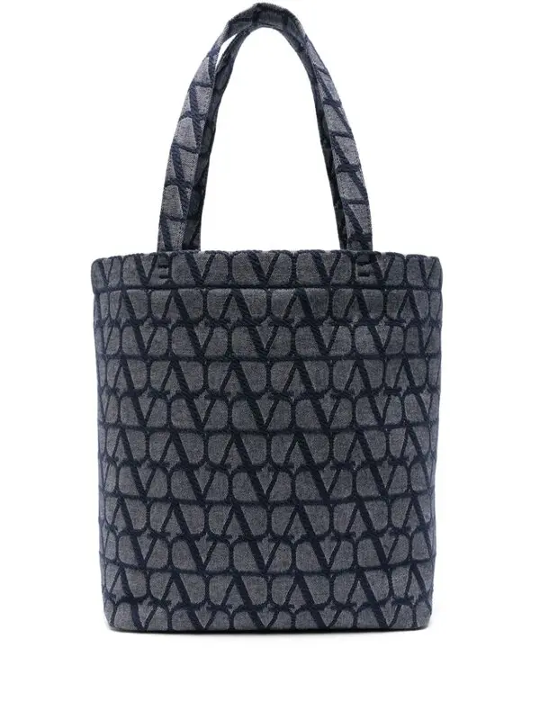 Valentino Garavani Vlogo Denim Tote Bag - Blue