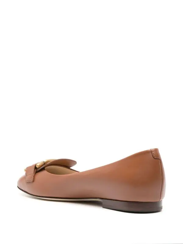 TOD'S Round-toe Ballerina Shoes - Brown
