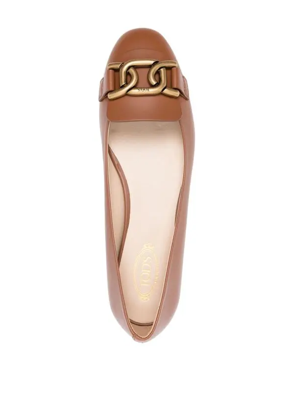 TOD'S Round-toe Ballerina Shoes - Brown