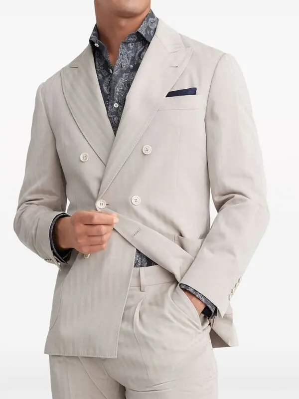 Brunello Cucinelli Striped Double-breasted Blazer