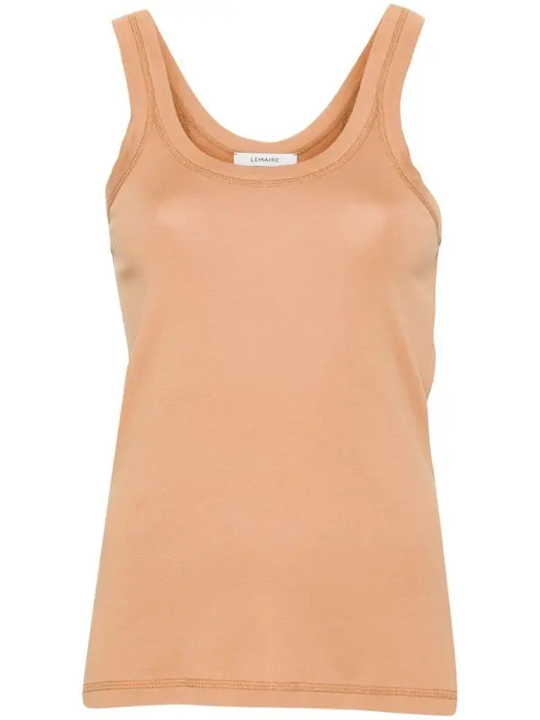LEMAIRE Ribbed Cotton Tank Top - Brown