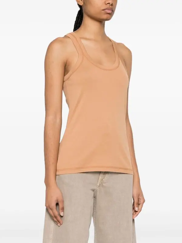 LEMAIRE Ribbed Cotton Tank Top - Brown