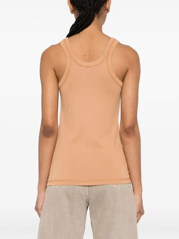 LEMAIRE Ribbed Cotton Tank Top - Brown