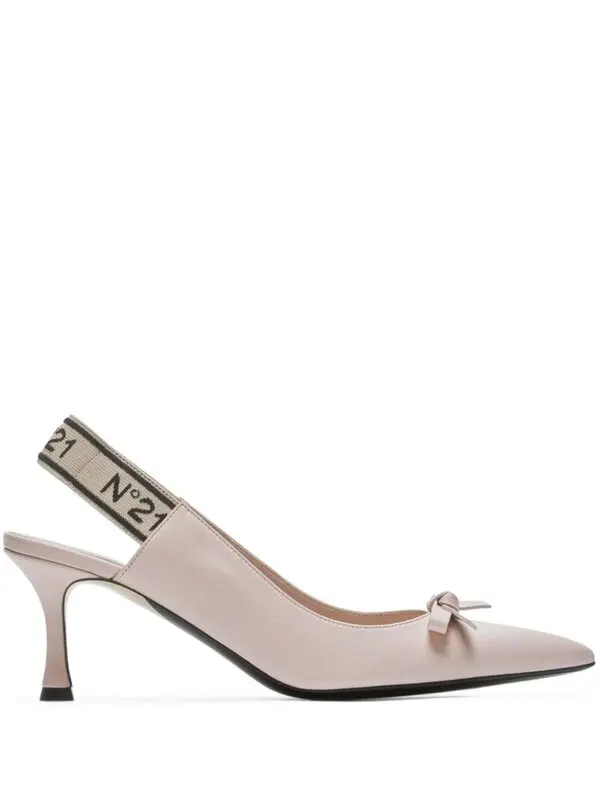 N°21 Logo-strap Bow Leather Pumps