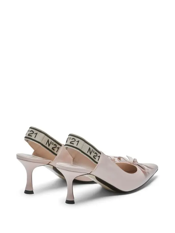 N°21 Logo-strap Bow Leather Pumps