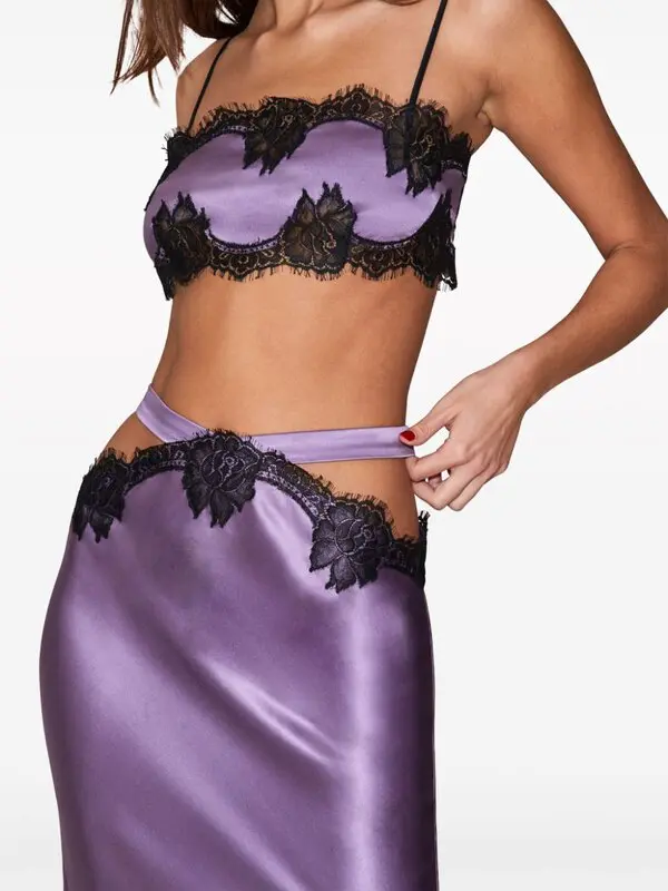 FLEUR DU MAL Lace Cut-out Skirt