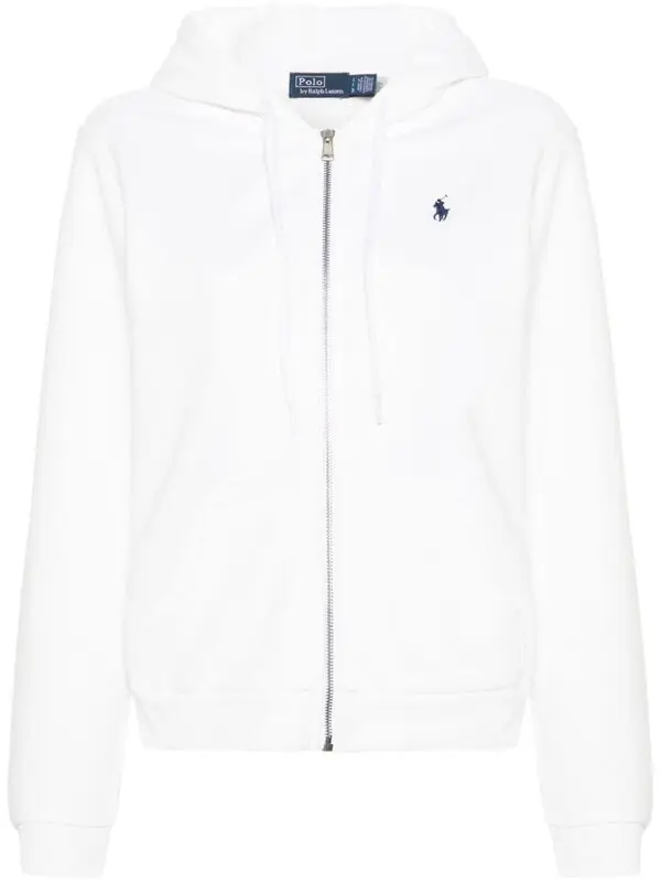 Polo Ralph Lauren Pony Zip-up Hoodie - White