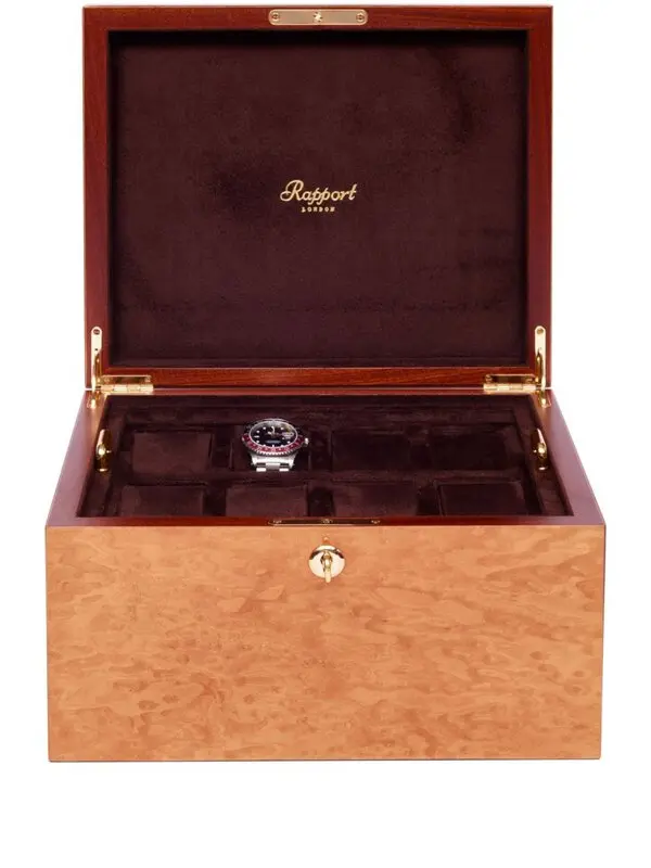 RAPPORT LONDON Heritage Wood Sixteen-watch Box - Brown