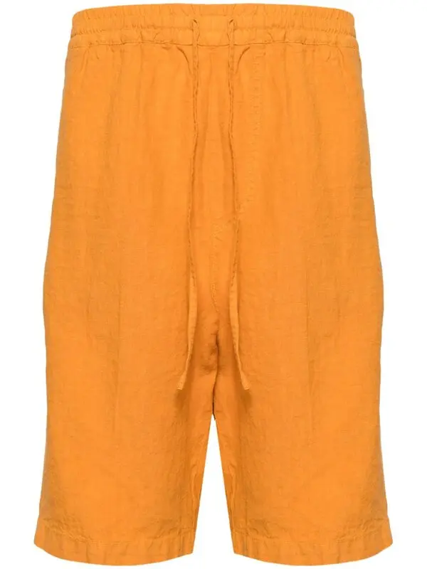 120% Lino Linen Bermuda Shorts - Orange