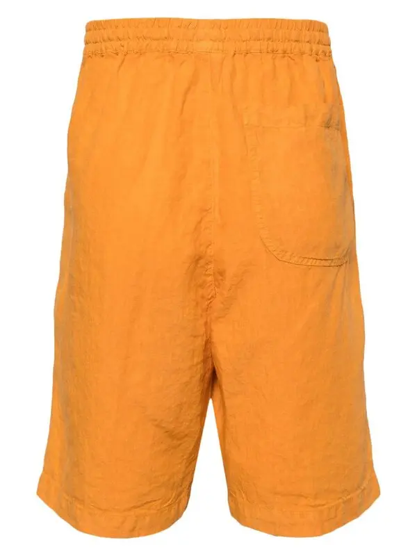 120% Lino Linen Bermuda Shorts - Orange