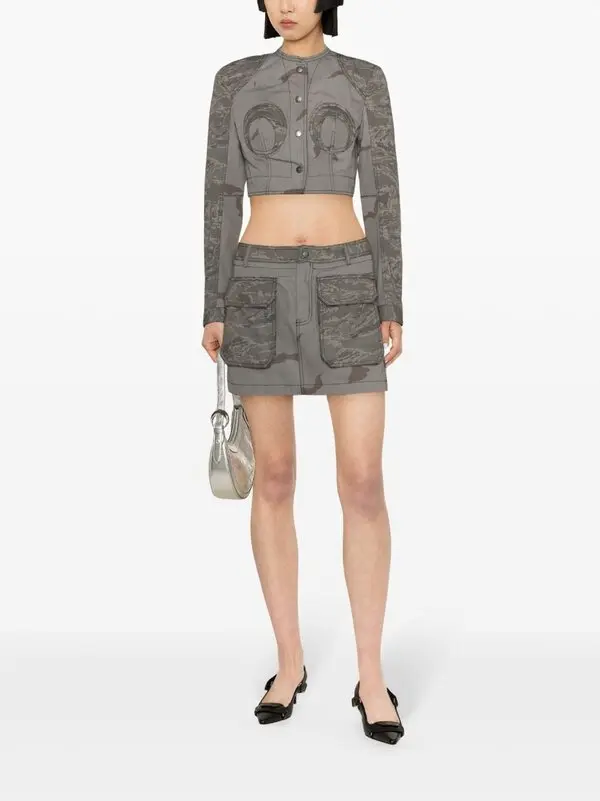 MARINE SERRE Regenerated Camouflage Miniskirt