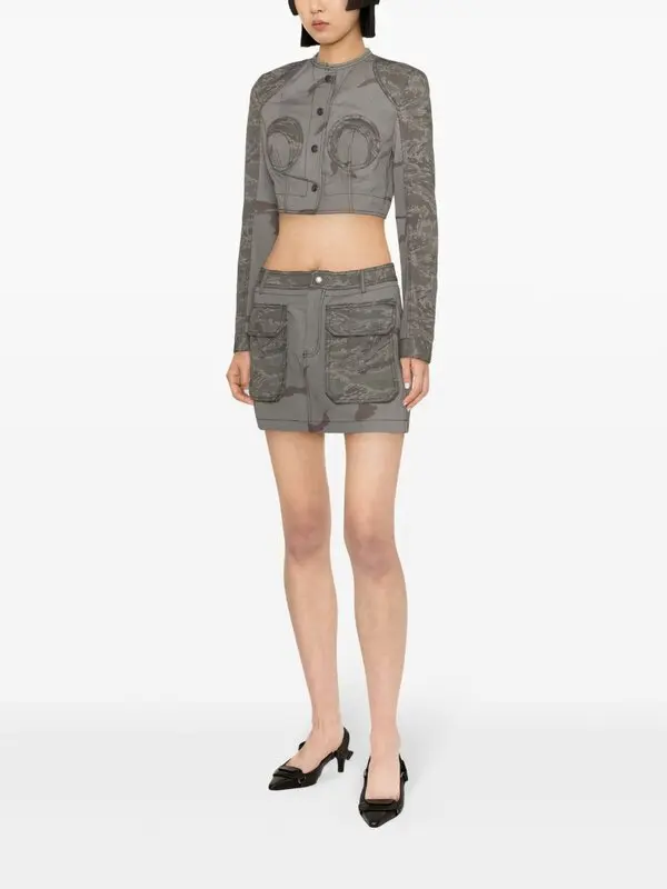 MARINE SERRE Regenerated Camouflage Miniskirt