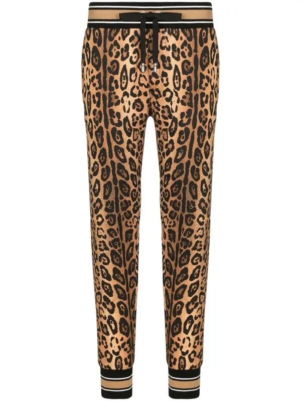 Dolce & Gabbana Leopard-print Cotton Track Pants