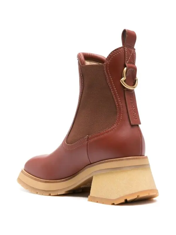 Moncler Gigi 70mm Leather Chelsea Boots - Brown