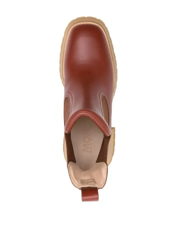 Moncler Gigi 70mm Leather Chelsea Boots - Brown