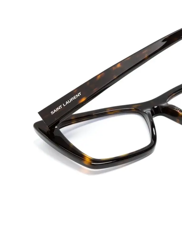 Saint Laurent Mica Cat-eye Frame Glasses - Brown