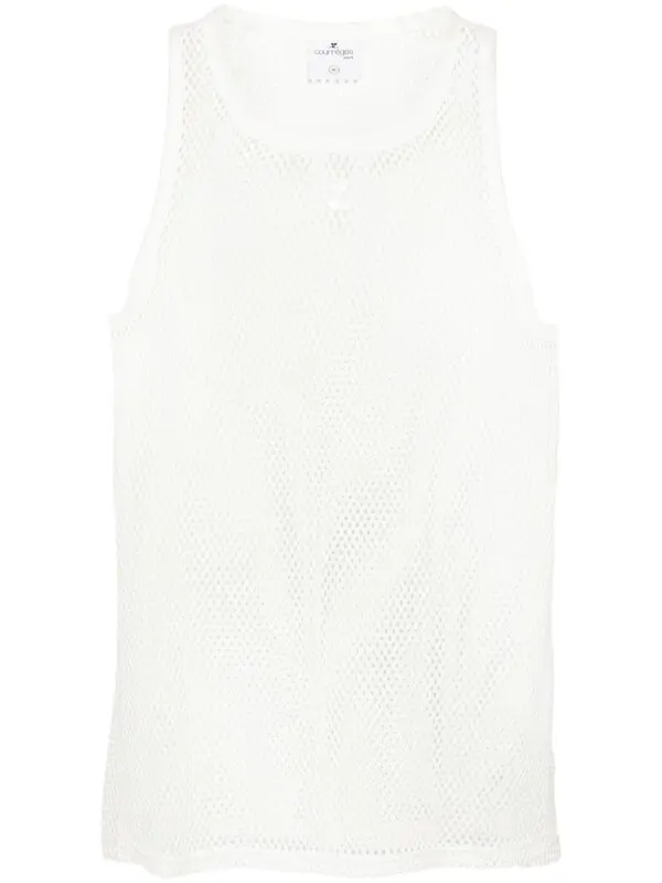 COURREGES Ac Mesh Tank Top - White