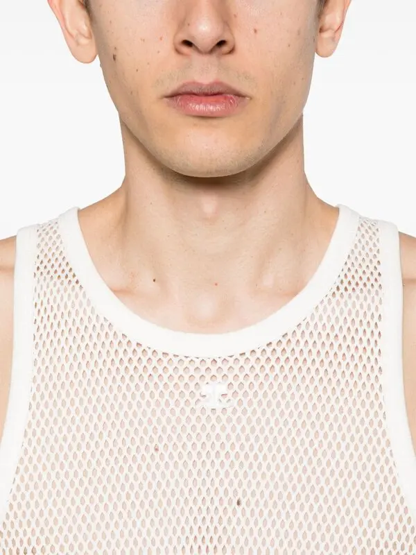 COURREGES Ac Mesh Tank Top - White