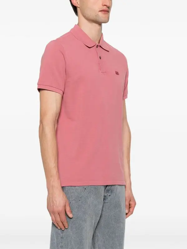 C.P. COMPANY Logo-embroidered Polo Shirt - Pink