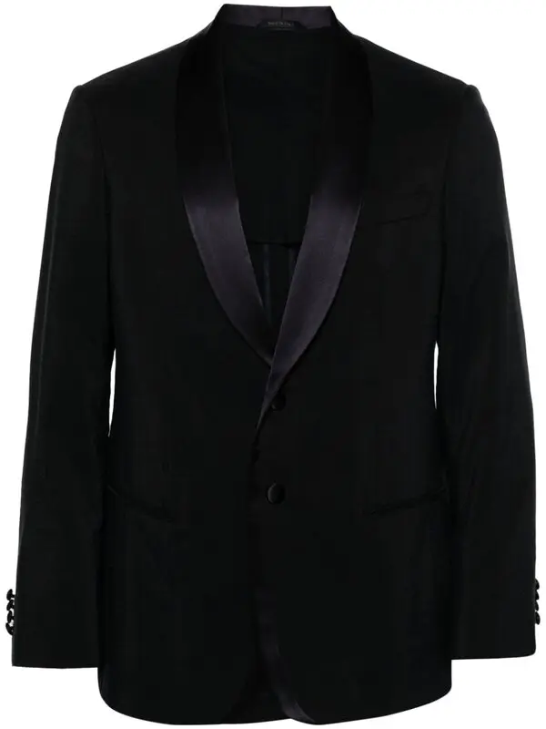 Giorgio Armani Crease-effect Single-breasted Blazer - Blue