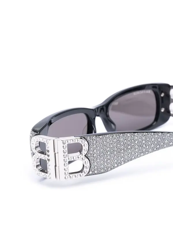 Balenciaga Two-Tone Dynasty Crystal Sunglasses - Silver  display picture 1