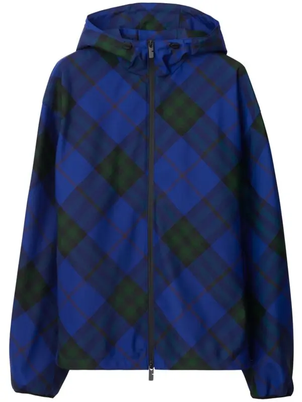 Burberry House Check Hooded Jacket - Blue