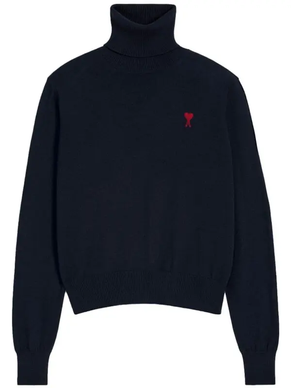 Ami De Coeur High-neck Jumper - Blue