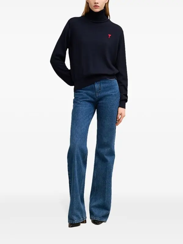 Ami De Coeur High-neck Jumper - Blue