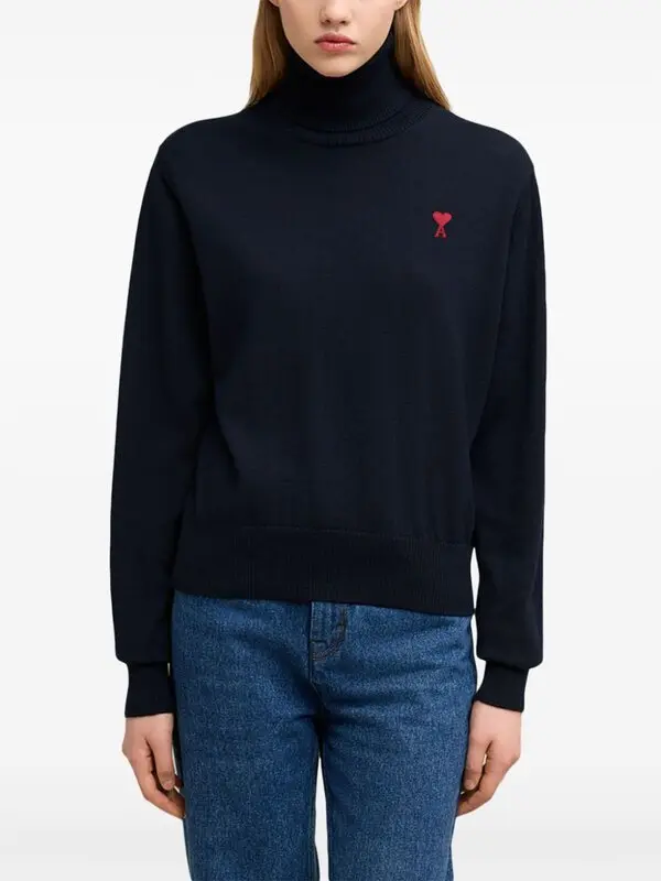 Ami De Coeur High-neck Jumper - Blue