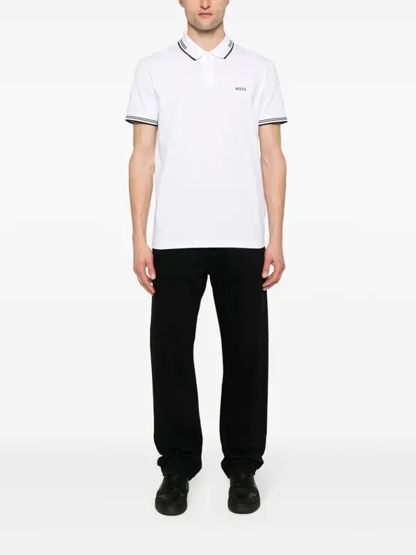 BOSS Logo-print Polo Shirt - White