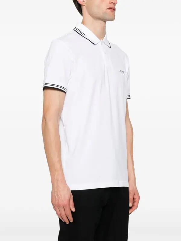 BOSS Logo-print Polo Shirt - White