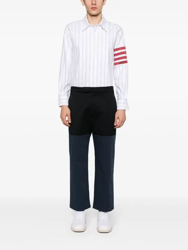 Thom Browne Unconstructed Combo Straight-leg Trousers - Blue