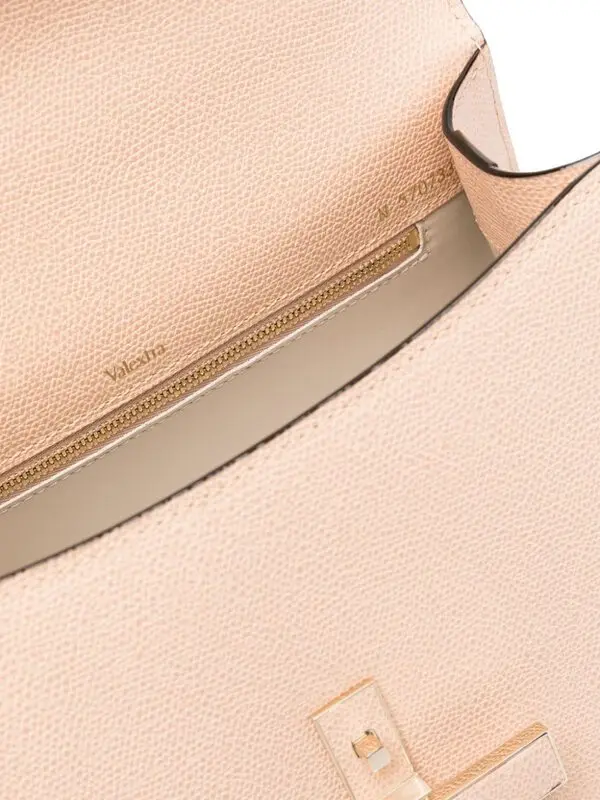 VALEXTRA Iside Pebbled-leather Crossbody Bag - Neutrals