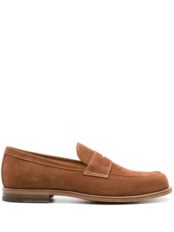 SCAROSSO Edward Suede Loafers - Brown