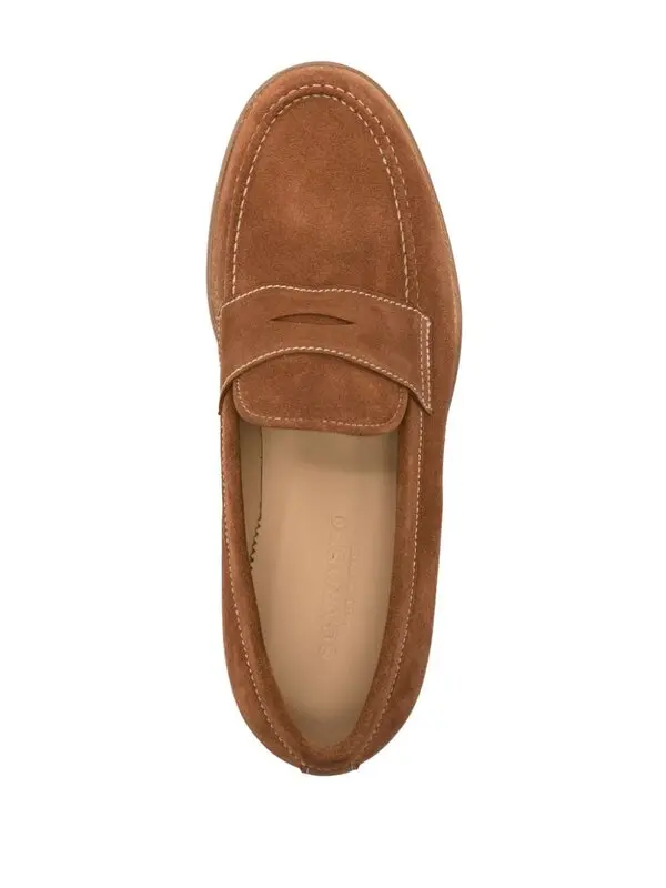 SCAROSSO Edward Suede Loafers - Brown