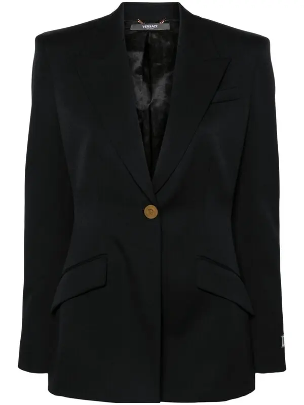 Versace Medusa-button Single-breasted Blazer - Black