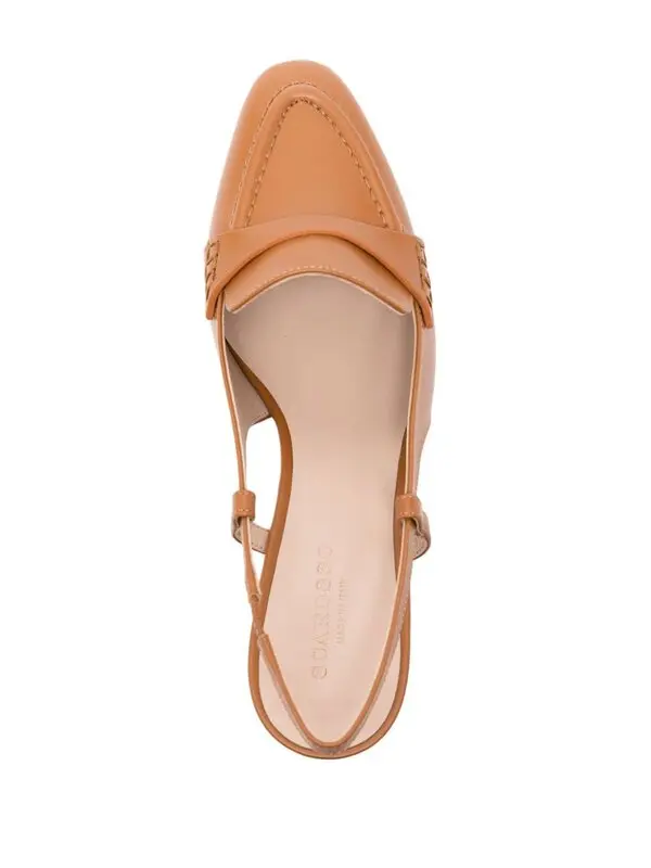 SCAROSSO Bianca 60mm Leather Pumps - Brown