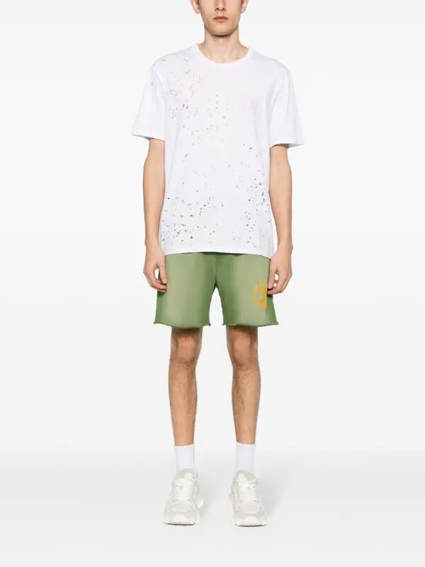 Amiri Logo-embellished Cotton Track Shorts