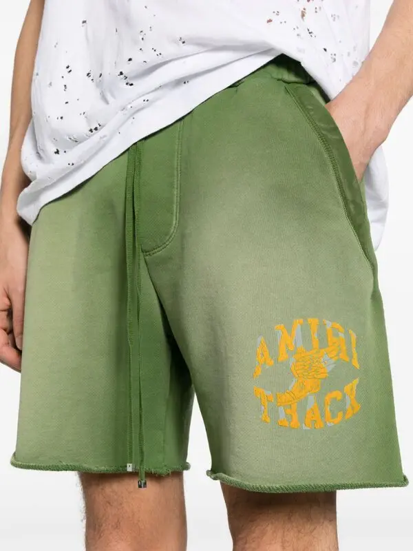 Amiri Logo-embellished Cotton Track Shorts