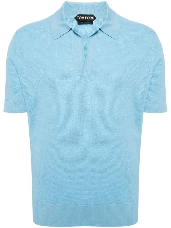 TOM FORD Knitted Short-sleeve Polo Shirt
