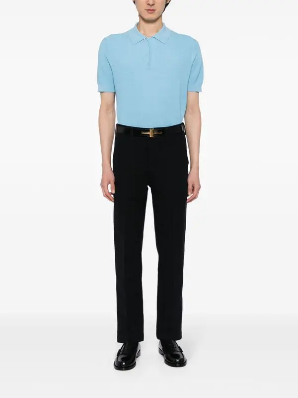 TOM FORD Knitted Short-sleeve Polo Shirt