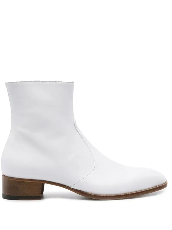 SCAROSSO X Warren Alfie Baker Leather Boots - White