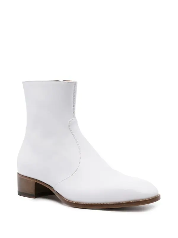 SCAROSSO X Warren Alfie Baker Leather Boots - White