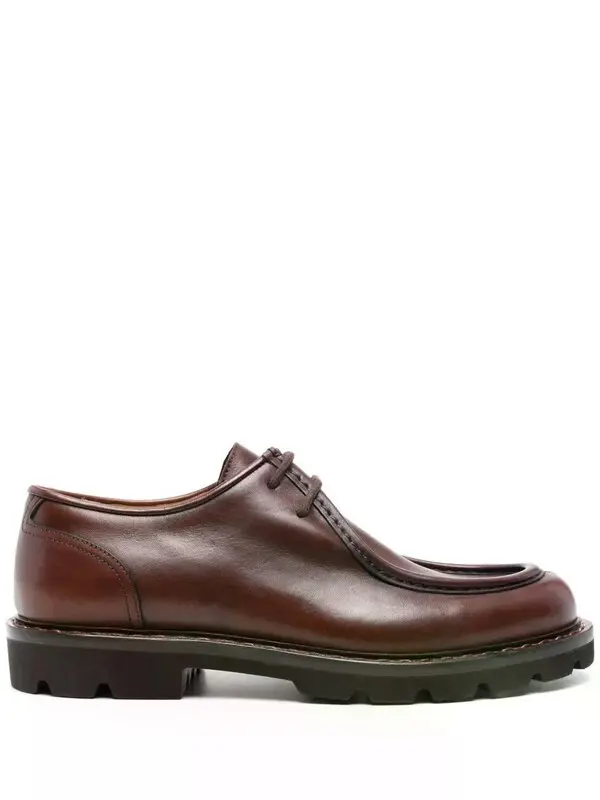 SCAROSSO Damiano Leather Derby Shoes - Brown