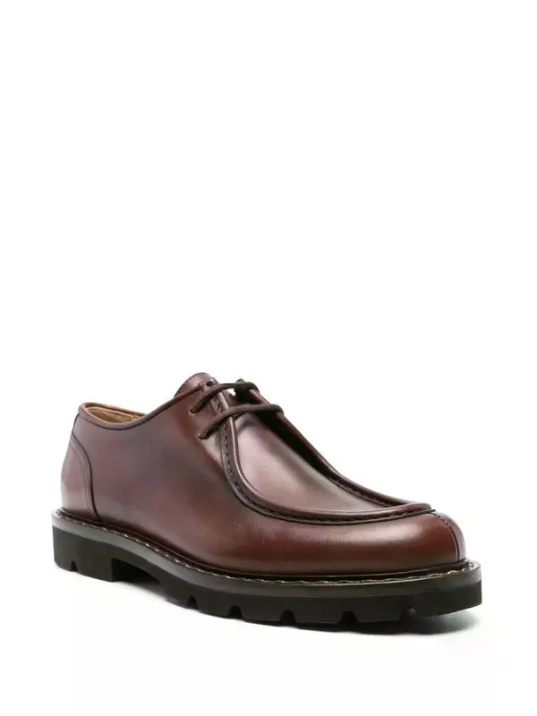 SCAROSSO Damiano Leather Derby Shoes - Brown