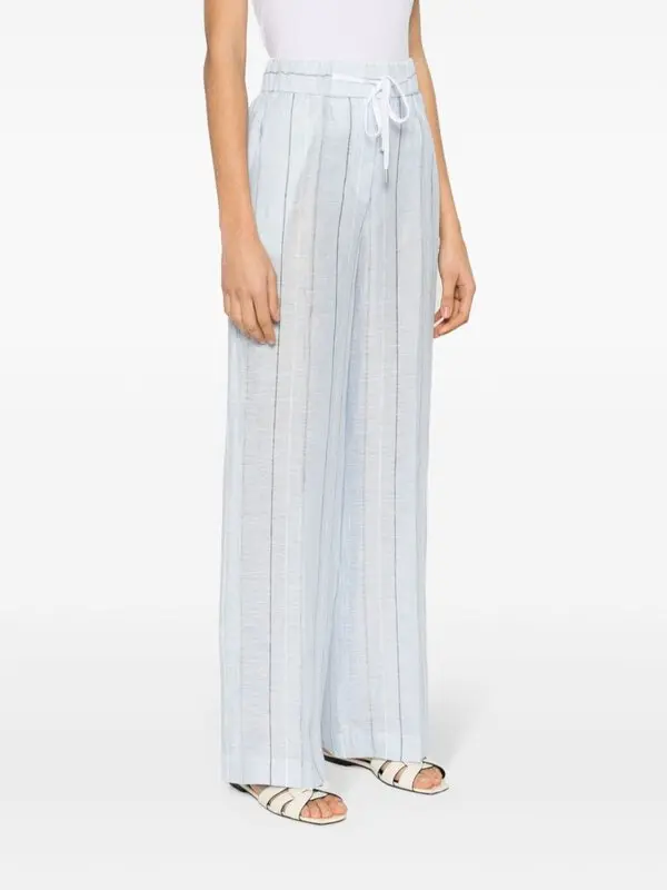Peserico Striped Wide Leg Trousers