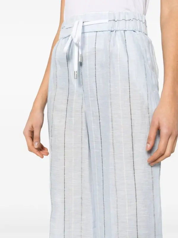 Peserico Striped Wide Leg Trousers